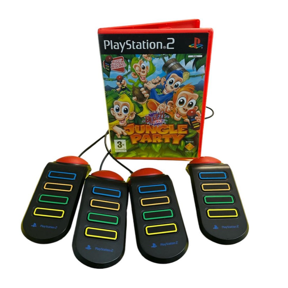 Pre-owned Buzz Junior Jungle Party PS2 with Buzzers SALE - Own4Less